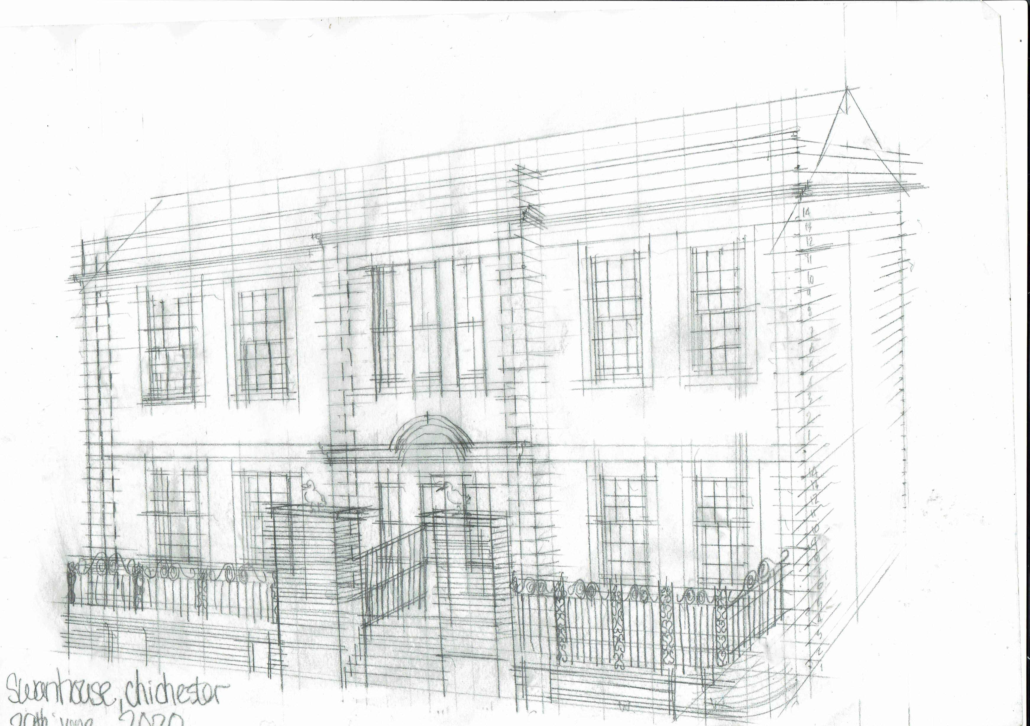 Swan House, Chichester. - Front Perspective View. by Angus Fordyce at ...