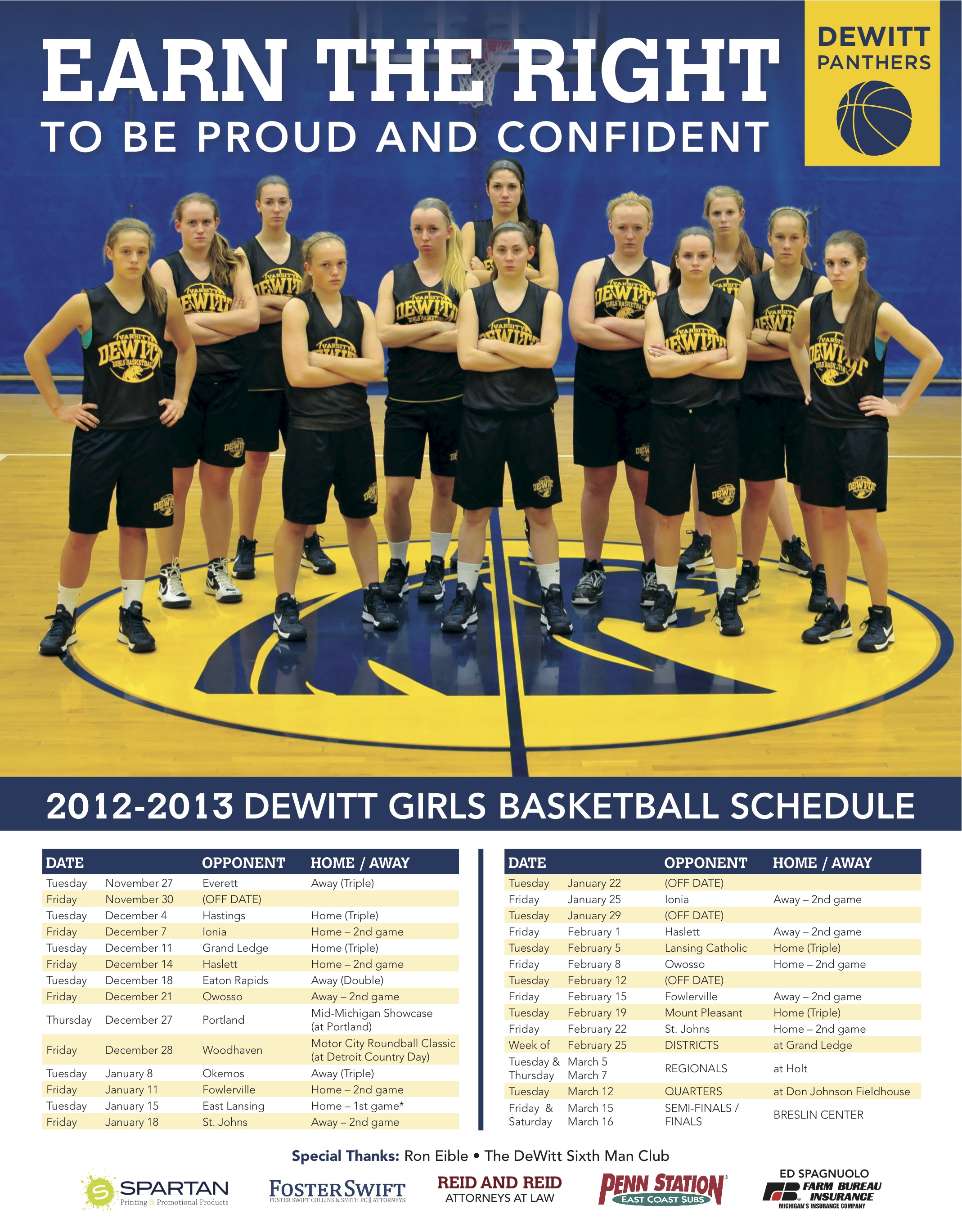 2012-2013 Dewitt Girls Basketball Poster by Stephen Klein at Coroflot.com