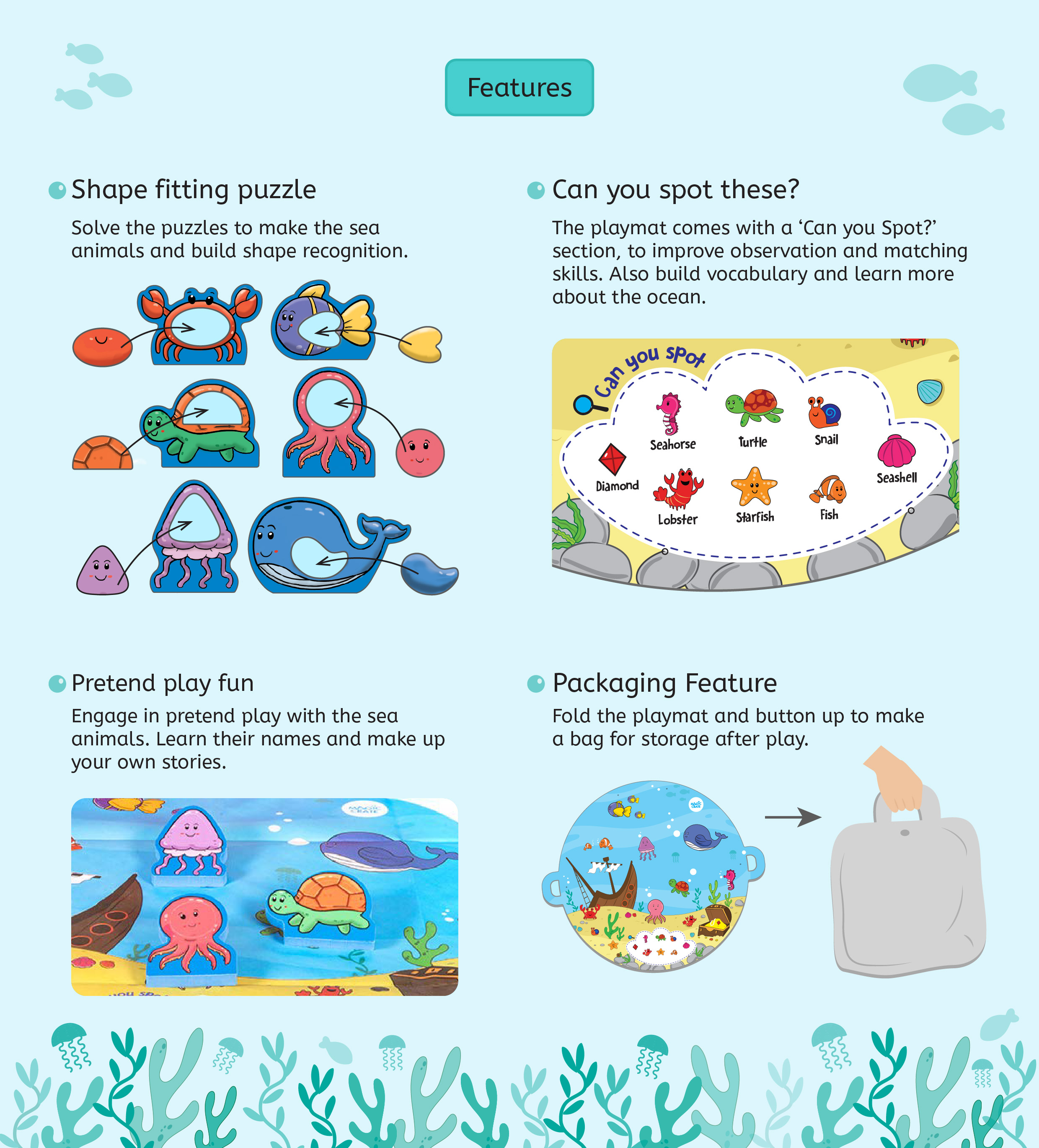 Sea Animals Puzzle set by Joshmin Joshy at Coroflot.com