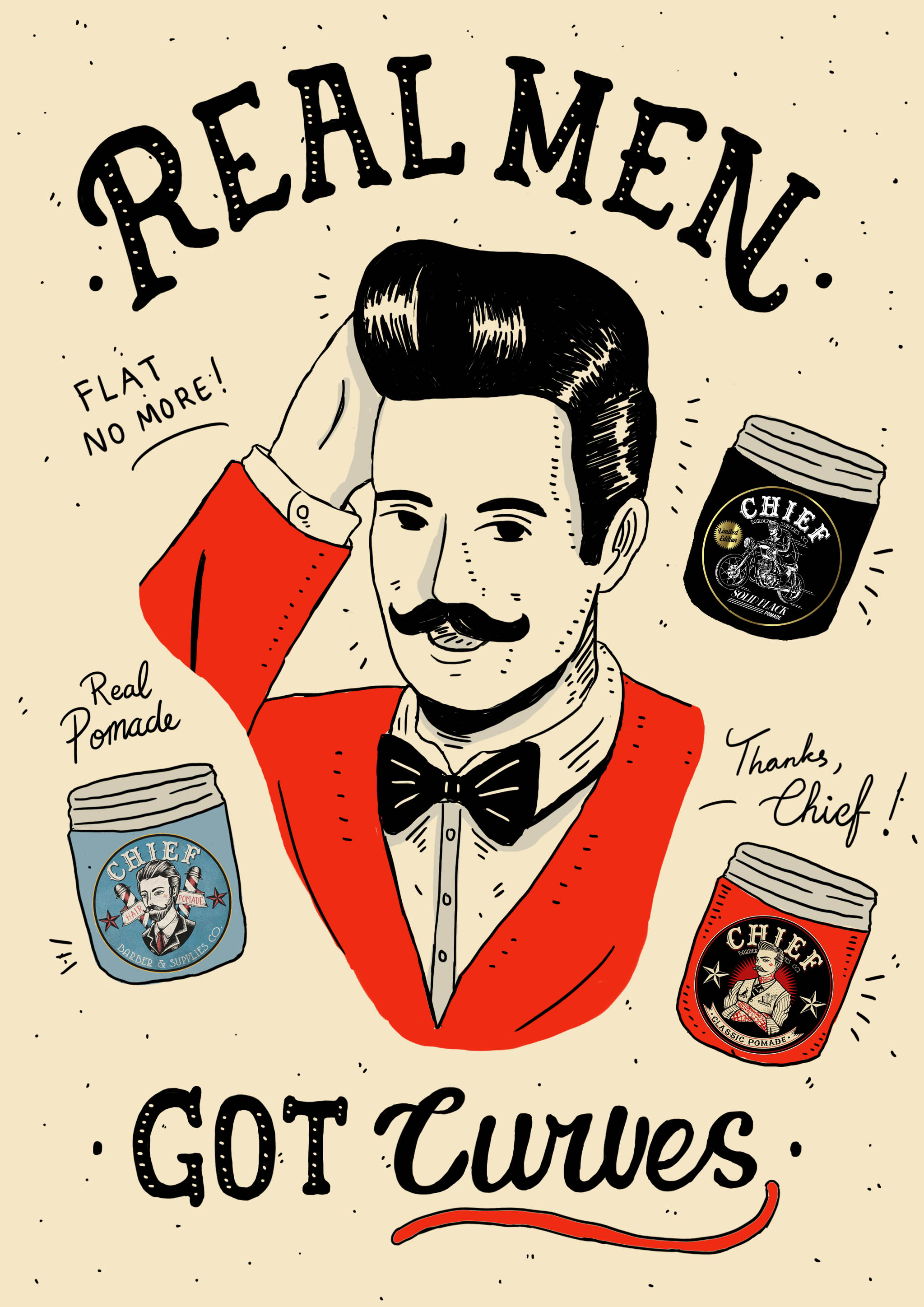 CHIEF Pomade Poster Series by Michelle Sherrina at Coroflot.com