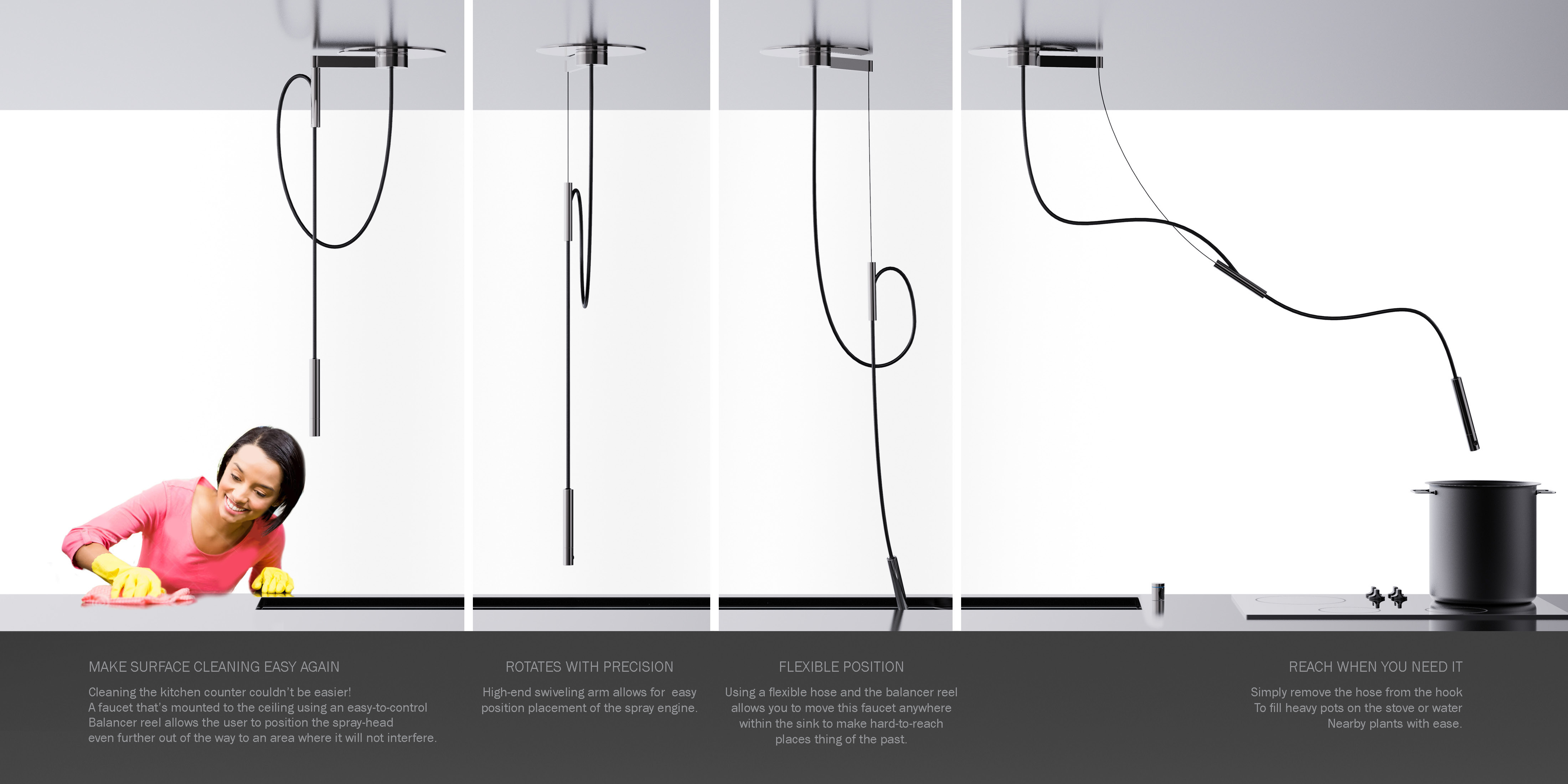 Purist Suspend Ceiling Mount Kitchen Faucet by Drew Johnson at Coroflot.com
