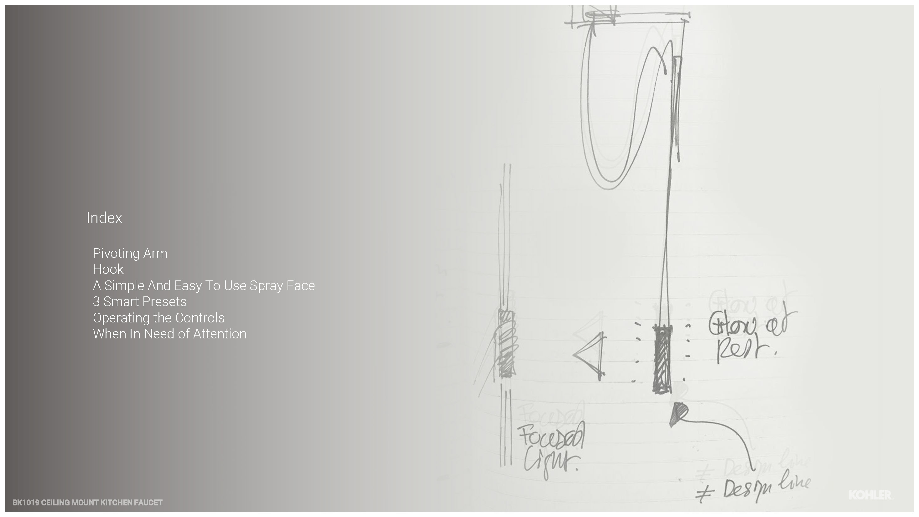 Purist Suspend Ceiling Mount Kitchen Faucet by Drew Johnson at Coroflot.com