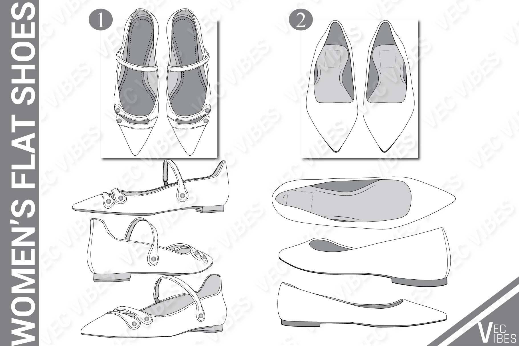 Footwear flat sketch by samma akter at Coroflot.com