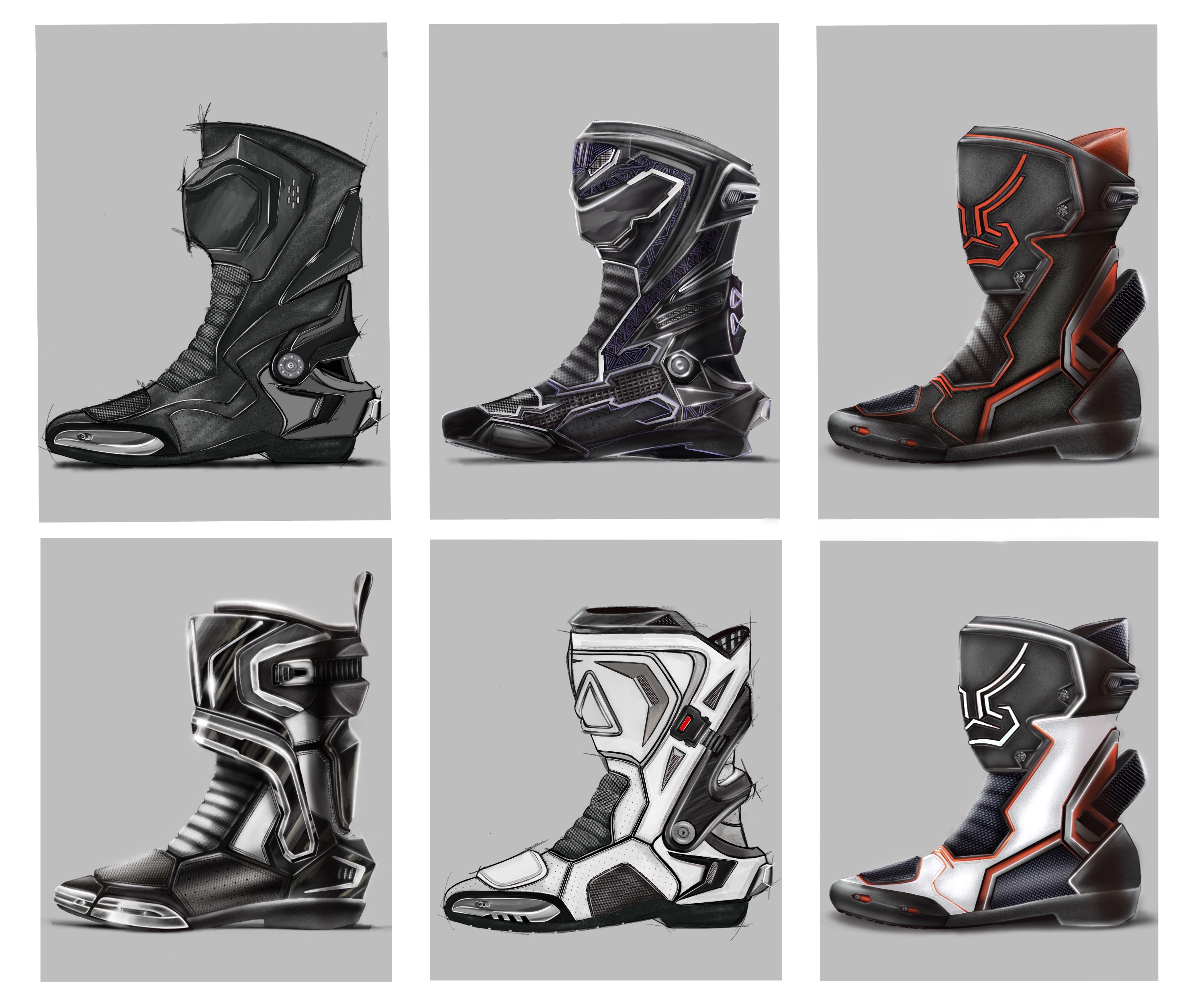 Biker boots designs by Andre Santos at Coroflot.com