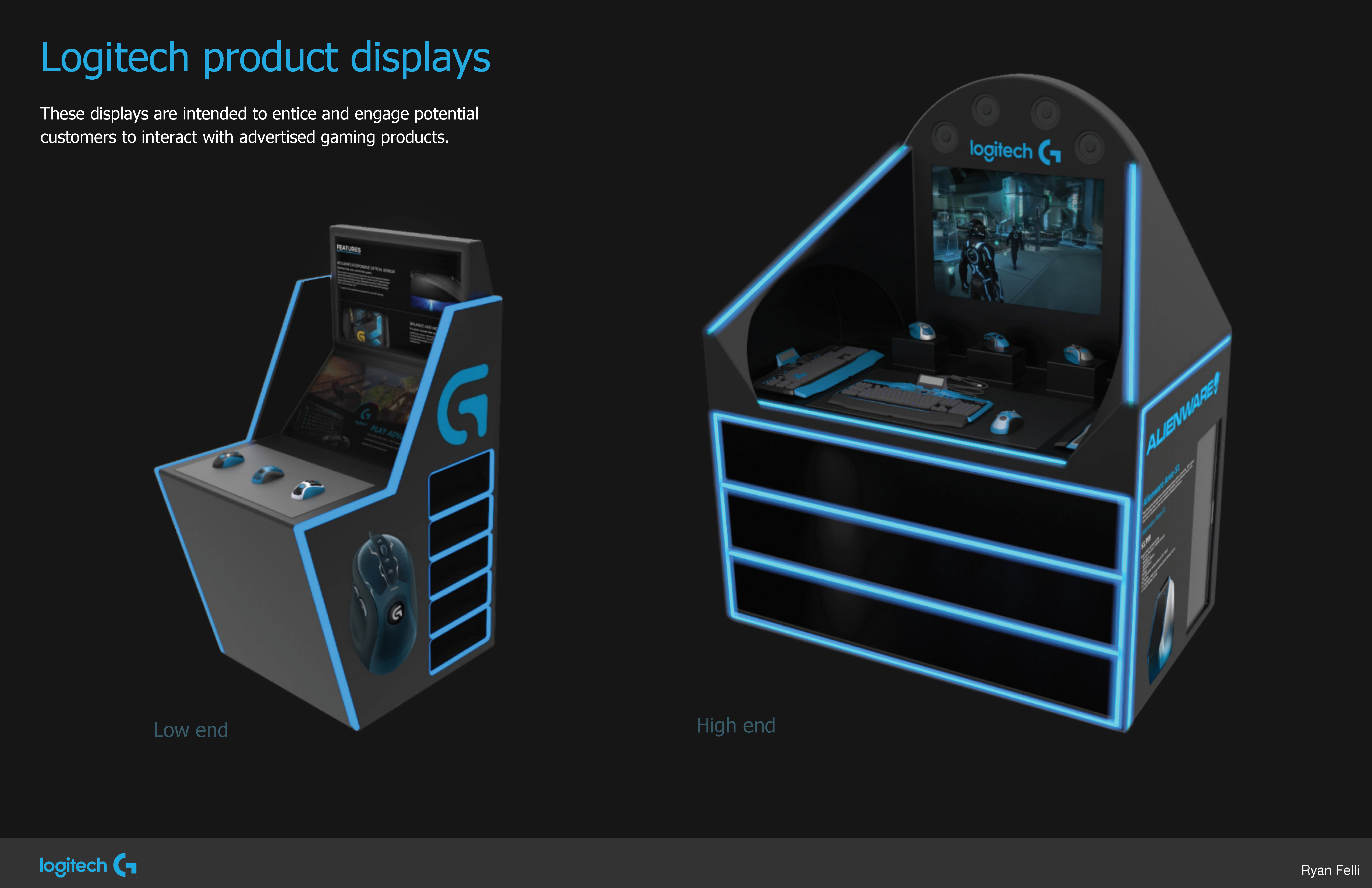 Logitech product displays by Ryan Felli at Coroflot.com