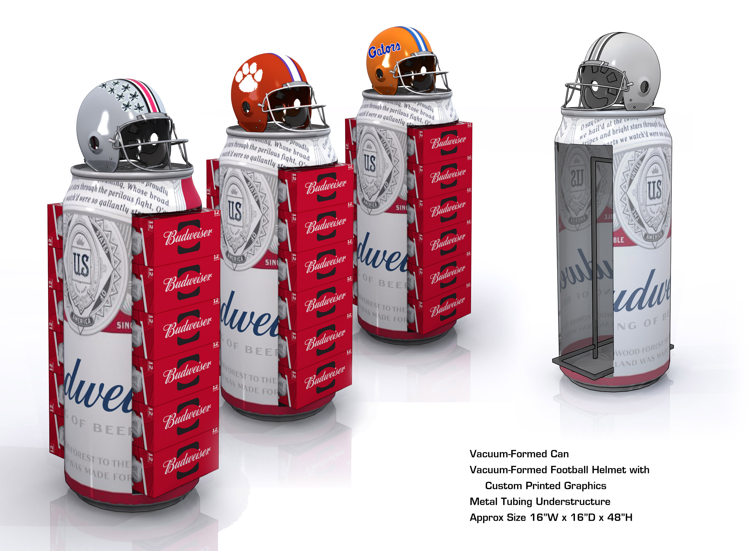 Budweiser Football Can Display by Daniel Kosturik at Coroflot.com