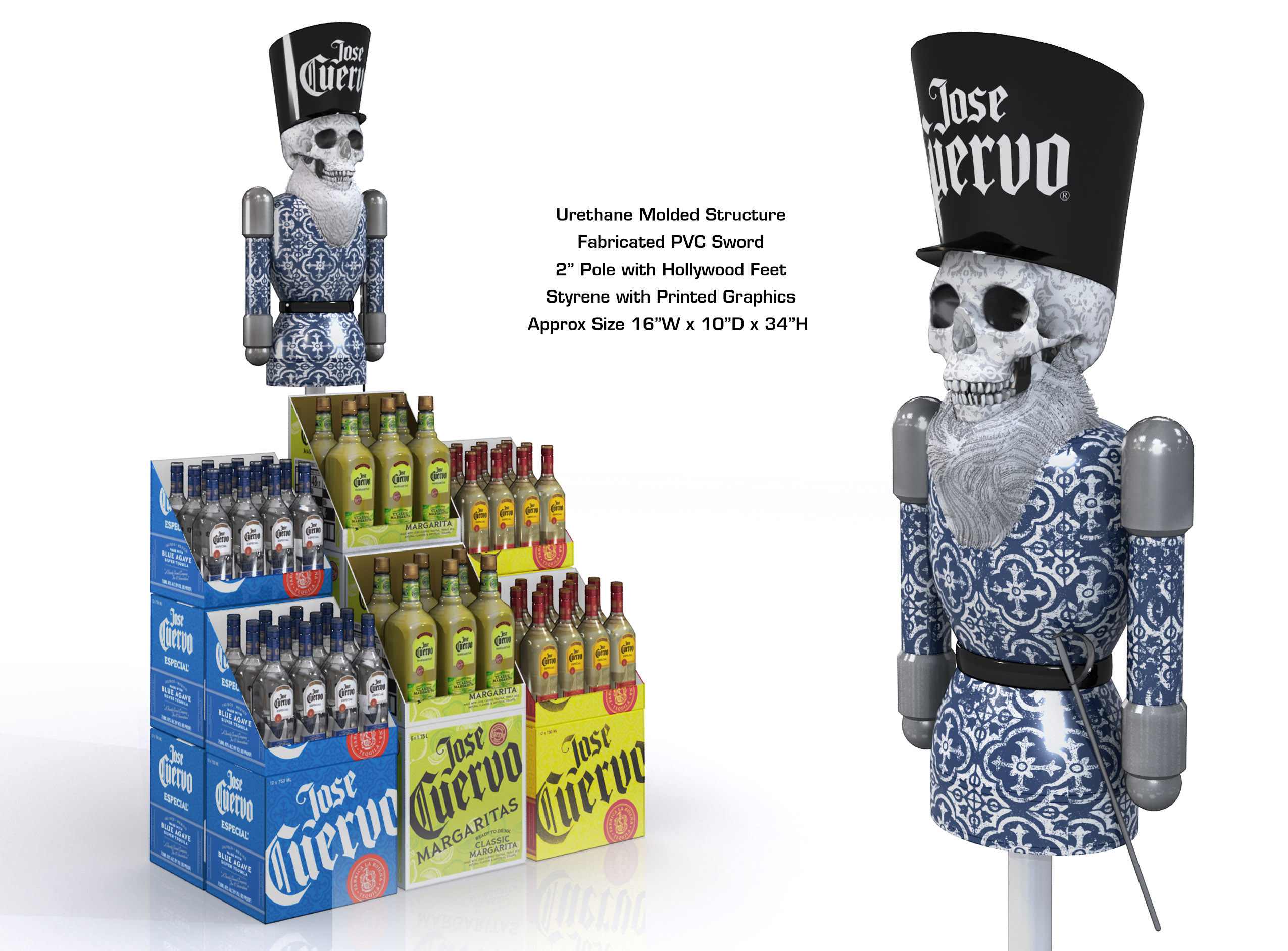 Jose Cuervo Skeleton Nutcracker Multi Holiday Display by Daniel ...