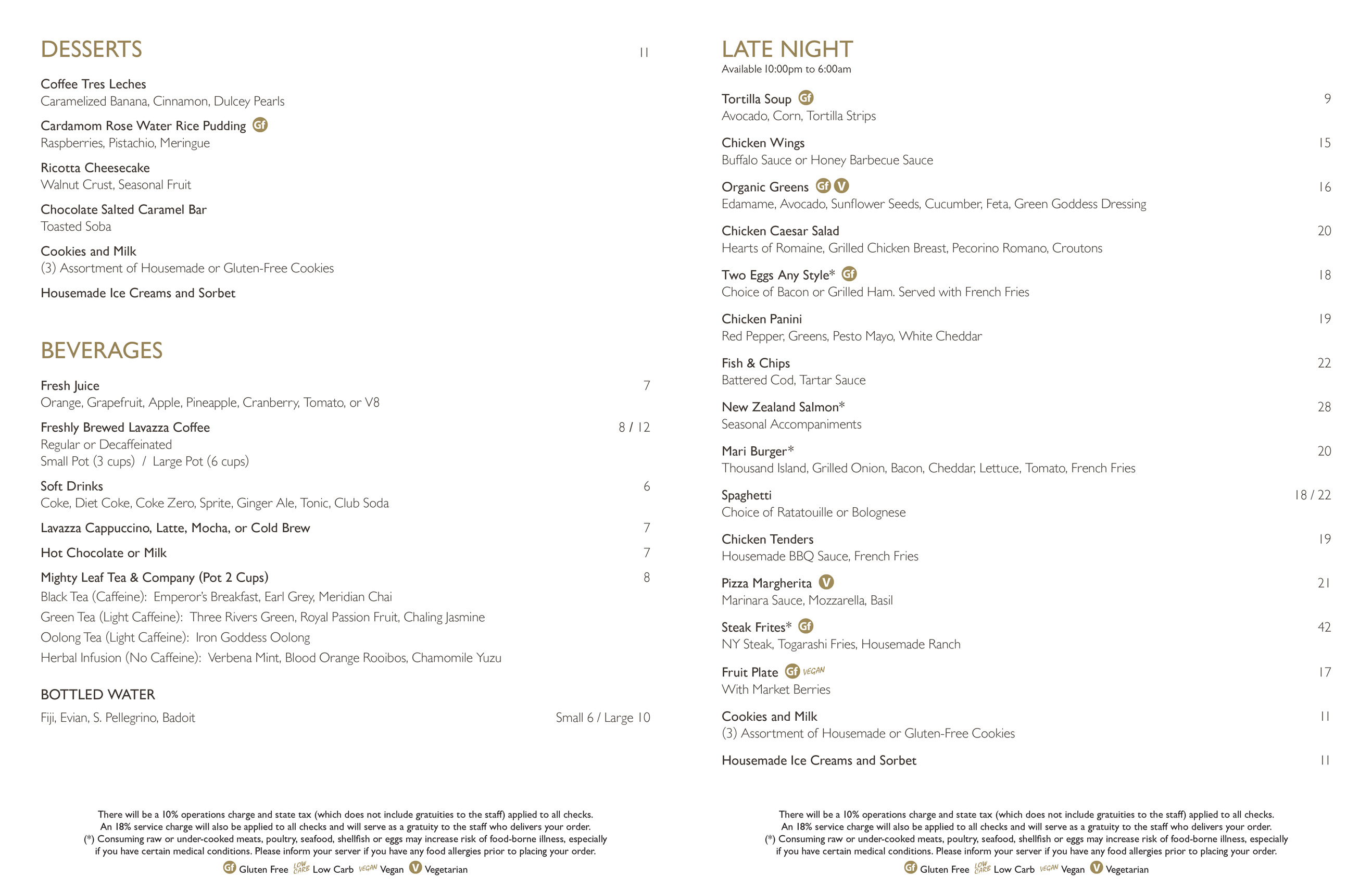 InterContinental Hotel of Beverly Hills Room Service Menu booklet by AJ ...