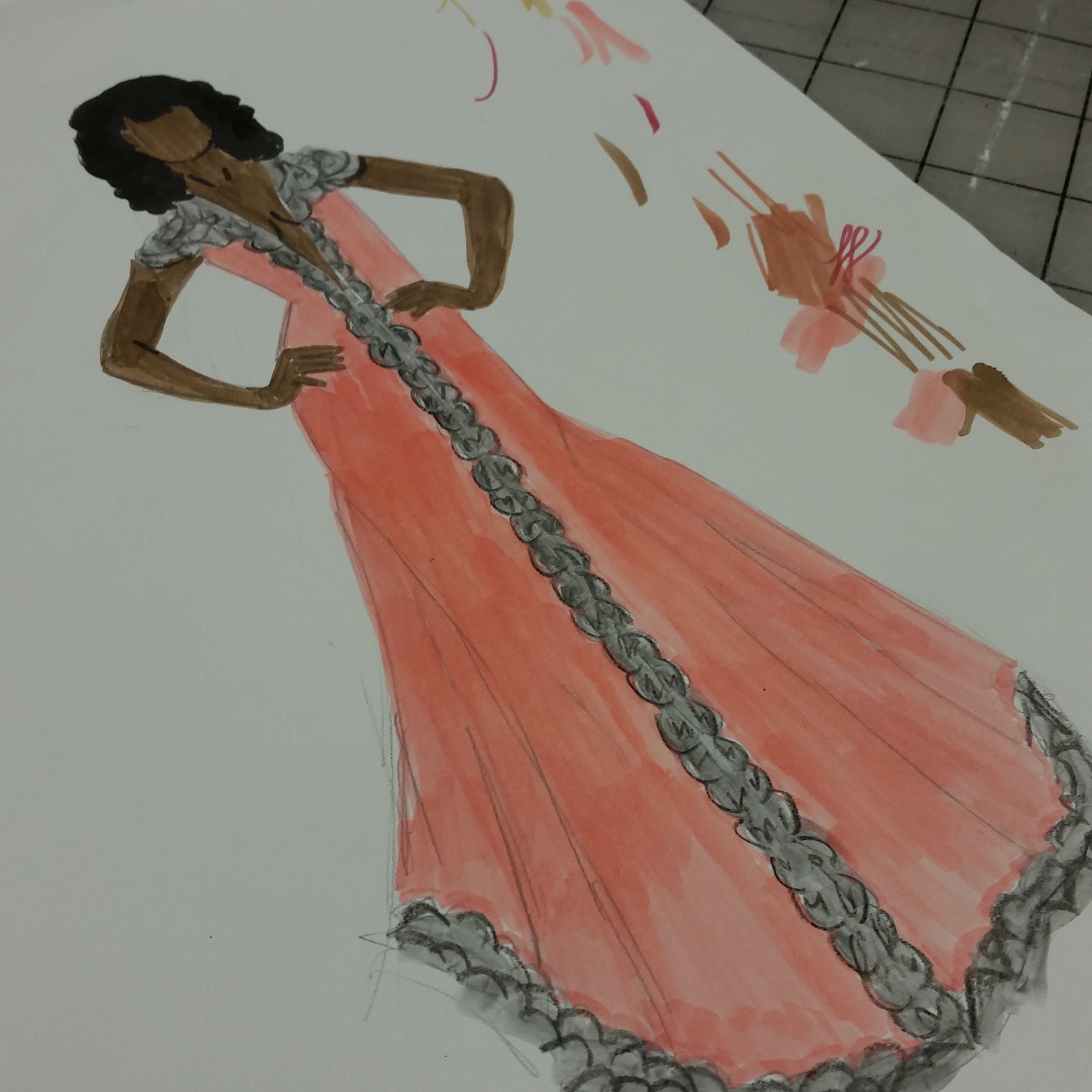 Hand Rendered Croquis and Other Artwork by Marie Hunkeler at Coroflot.com