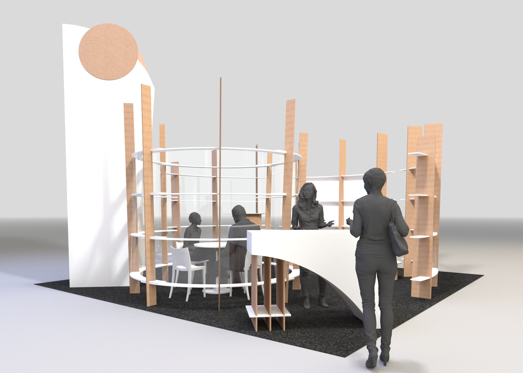 20x20 Curved Cardboard Booth by Alvin Mendoza at Coroflot.com