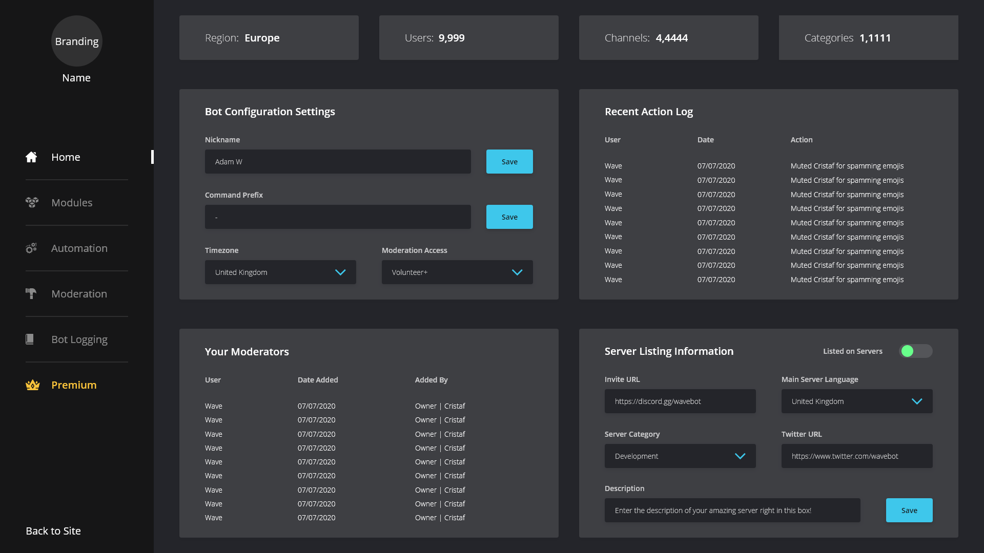 Wave Discord Bot by Adam Wright at Coroflot.com
