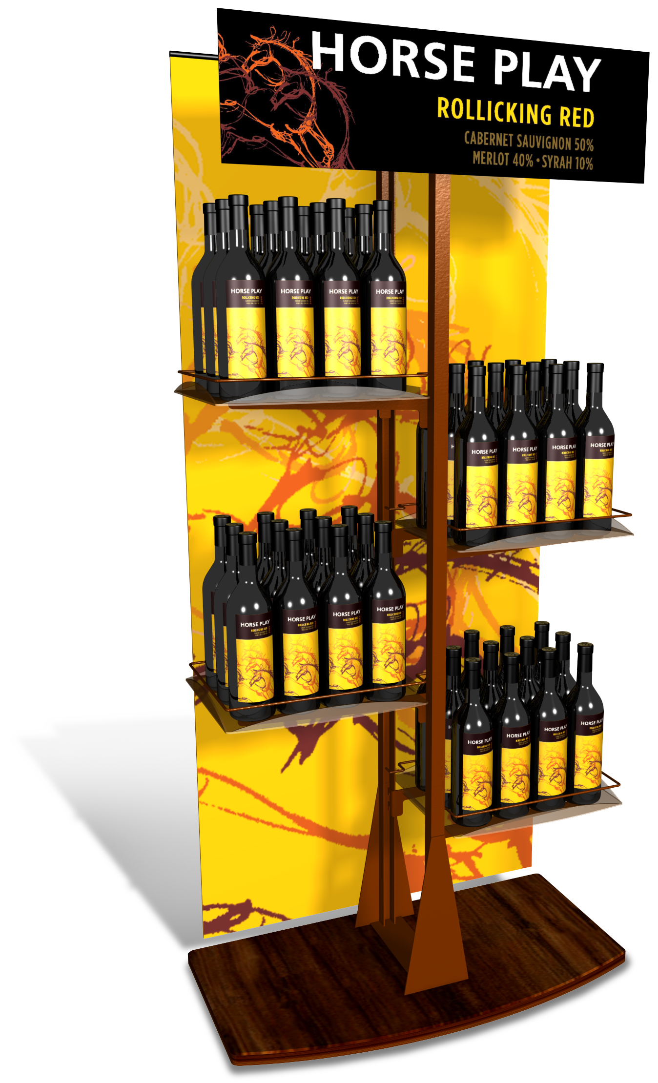 Horse Play Wine Floor Display by Ricky Cordero at Coroflot.com