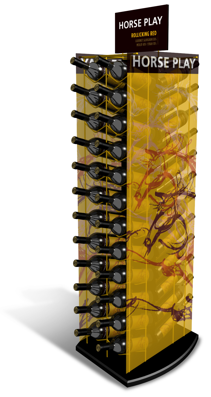 Horse Play Wine Floor Display by Ricky Cordero at Coroflot.com