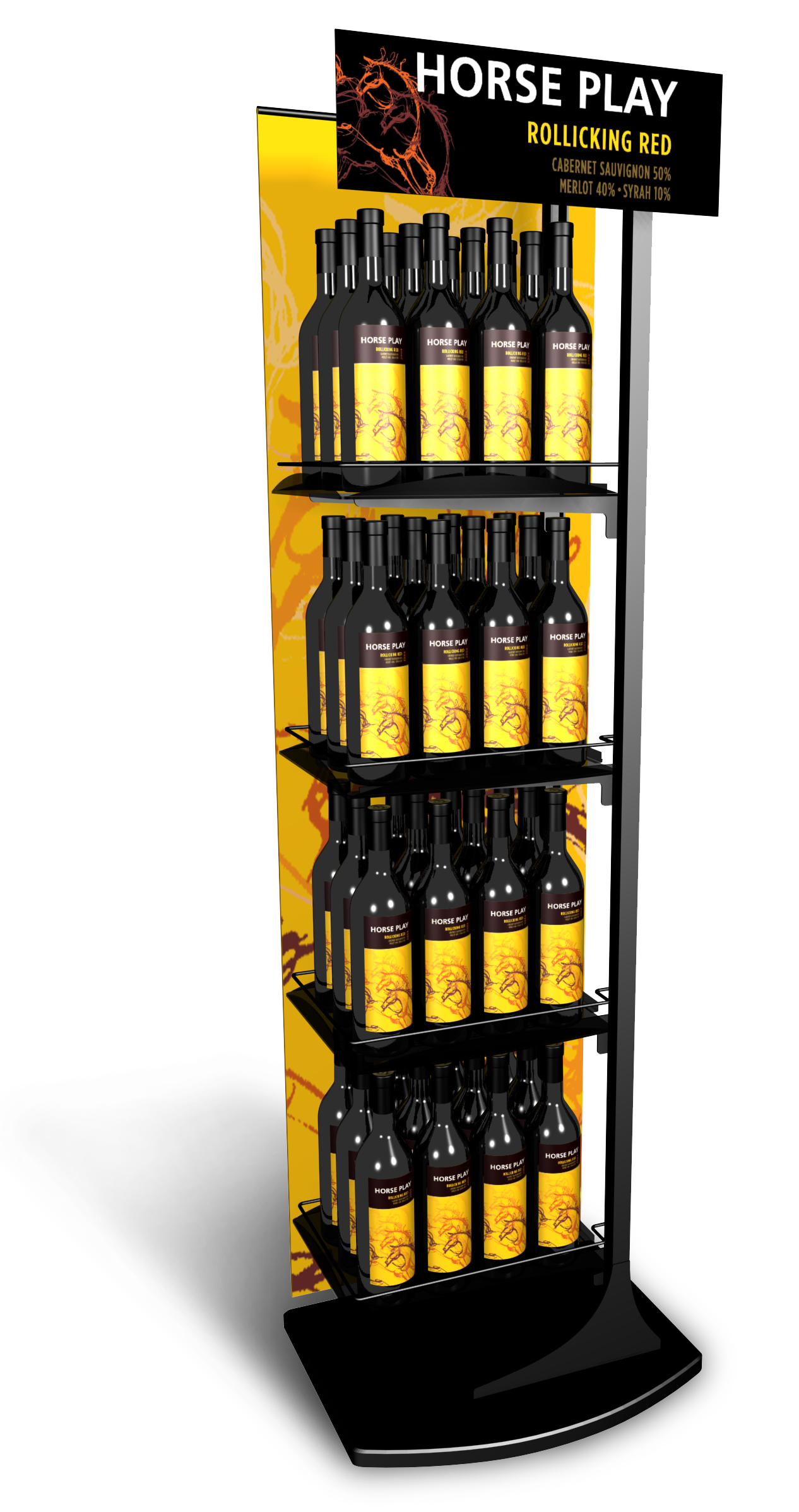 Horse Play Wine Floor Display by Ricky Cordero at Coroflot.com