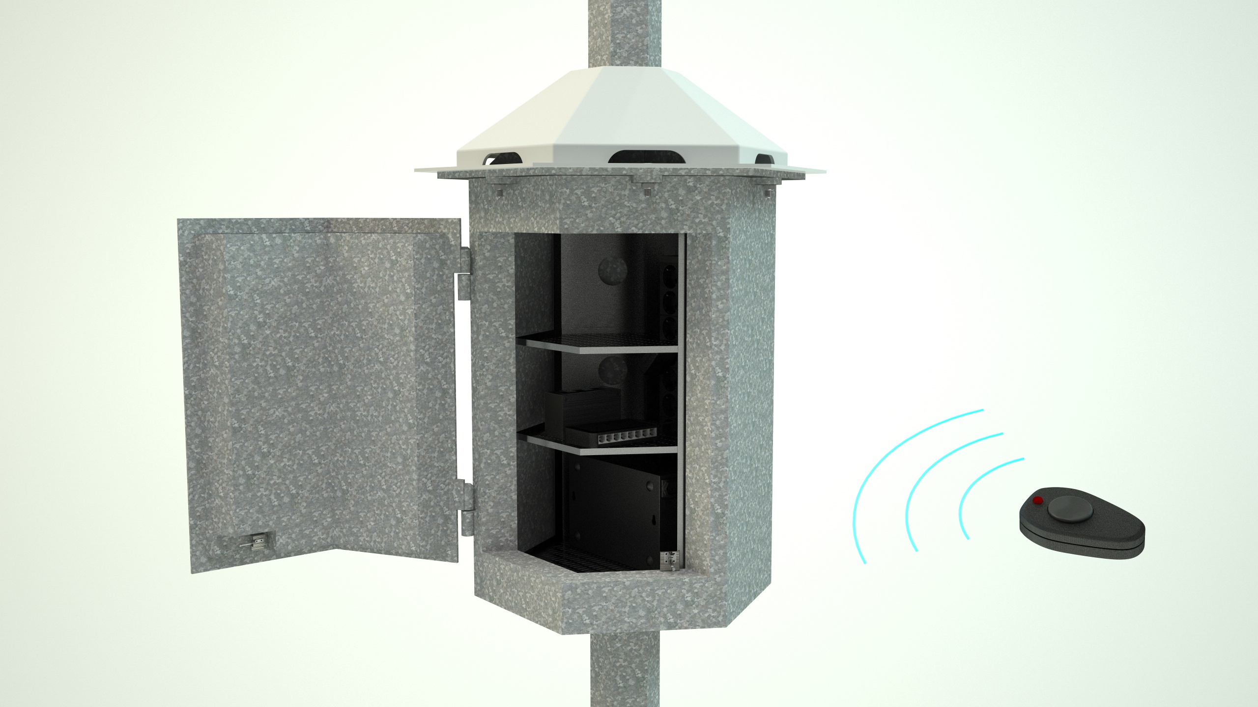 Street Camera Pole With Bullet Proof Camera Hardware Box by Kagan ...