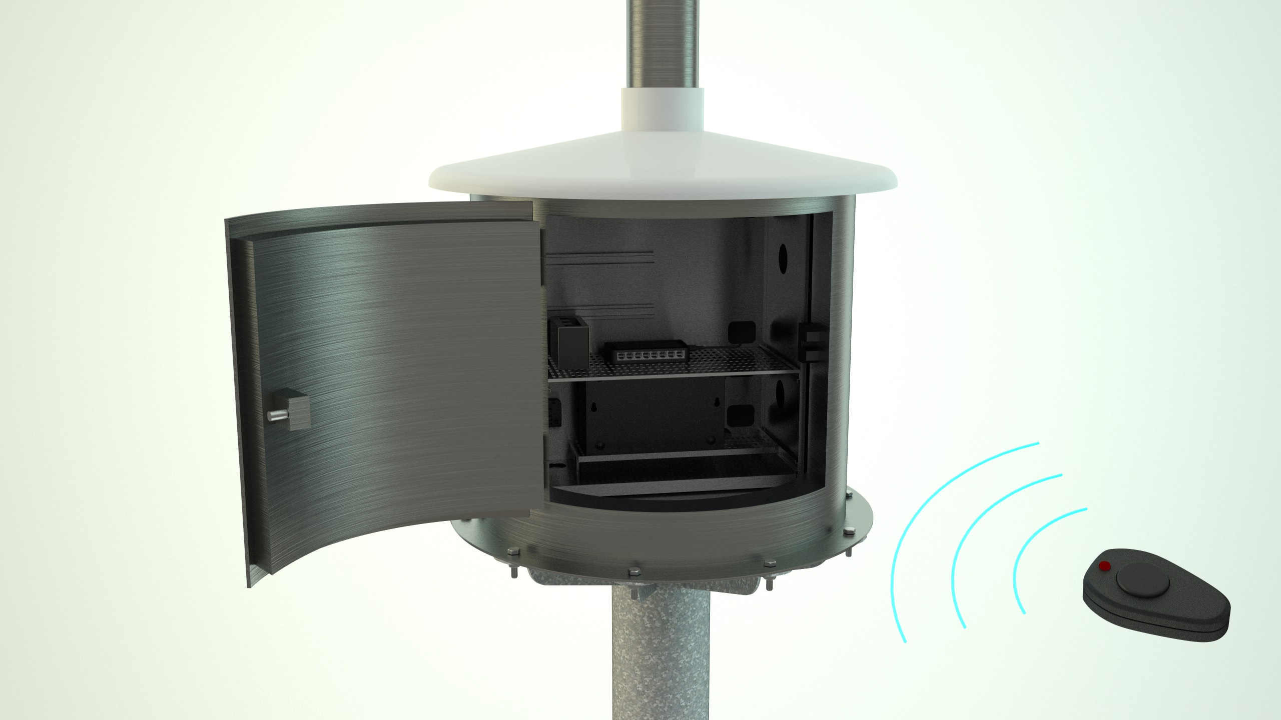 Street Camera Pole With Bullet Proof Camera Hardware Box by Kagan ...